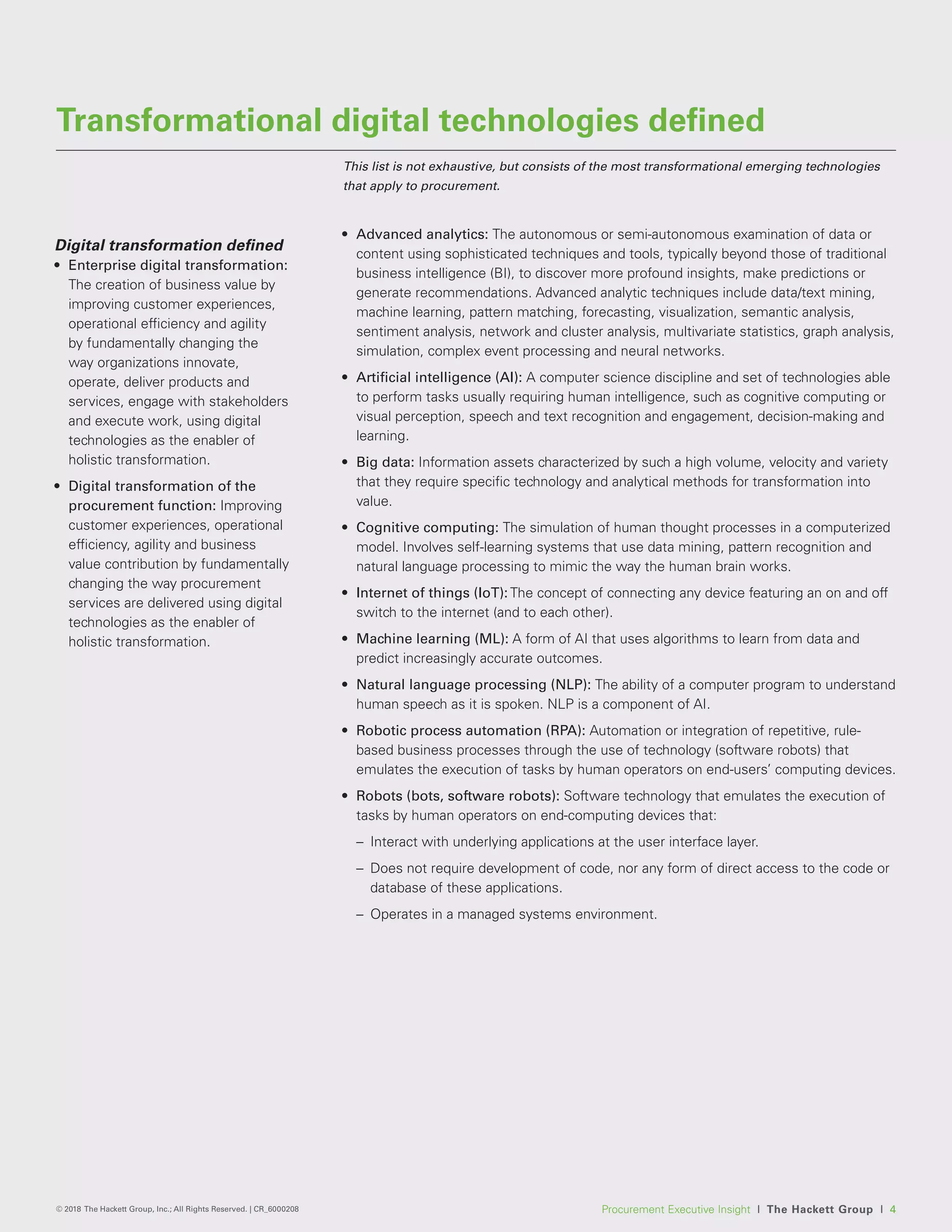 The hackett-group-state-of-procurement-digital-transformation-part-1 | PDF