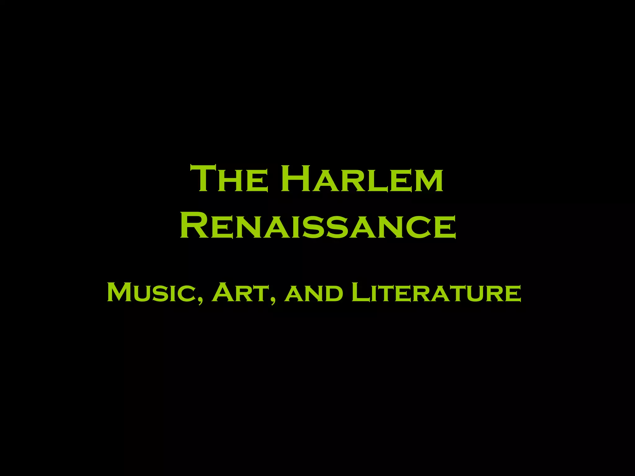 The Harlem Renaissance | PPT