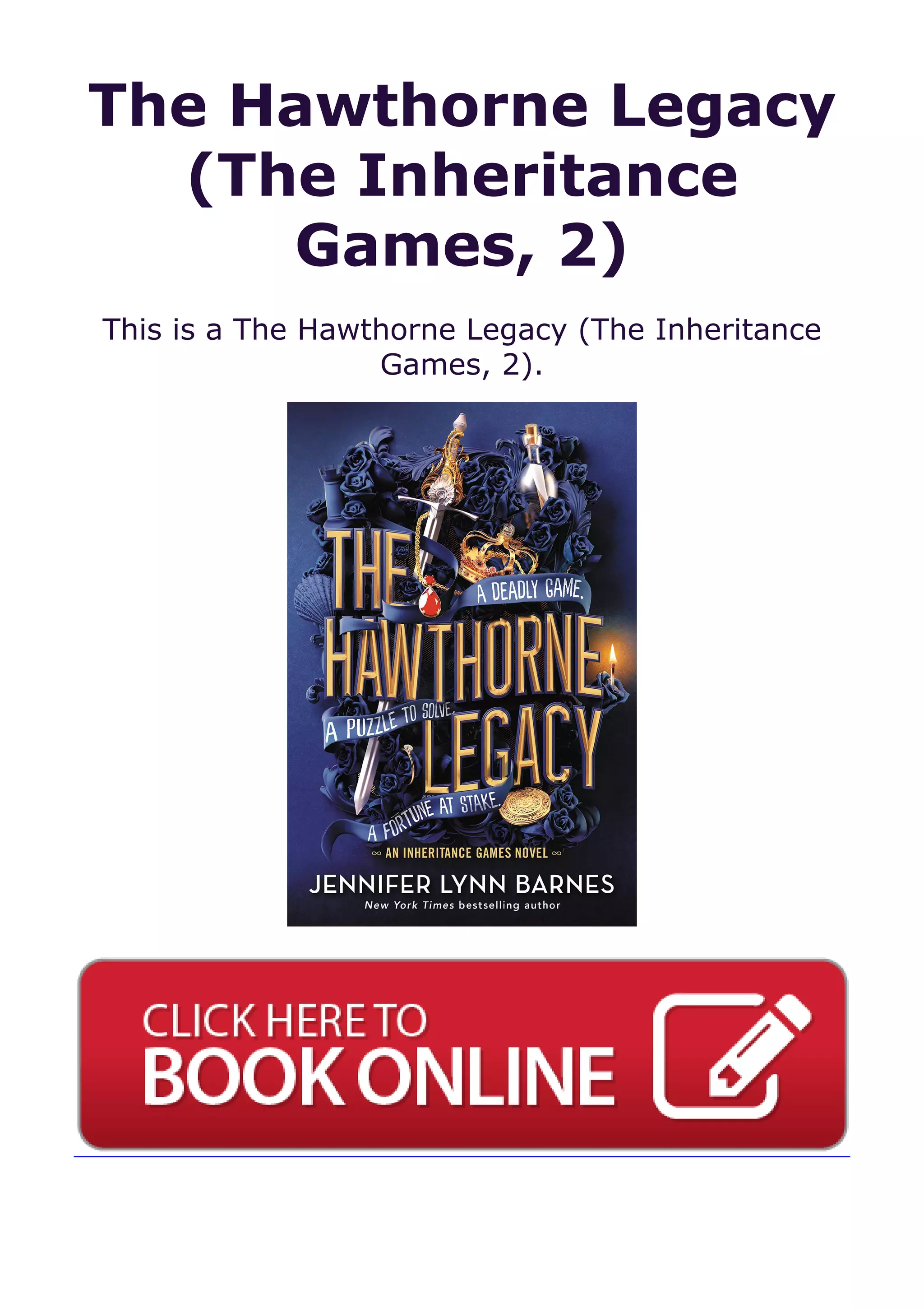 Leggere libri The Hawthorne Legacy (The Inheritance Games, 2) | PDF