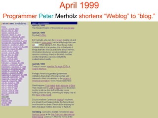 The history of blogs | PPT