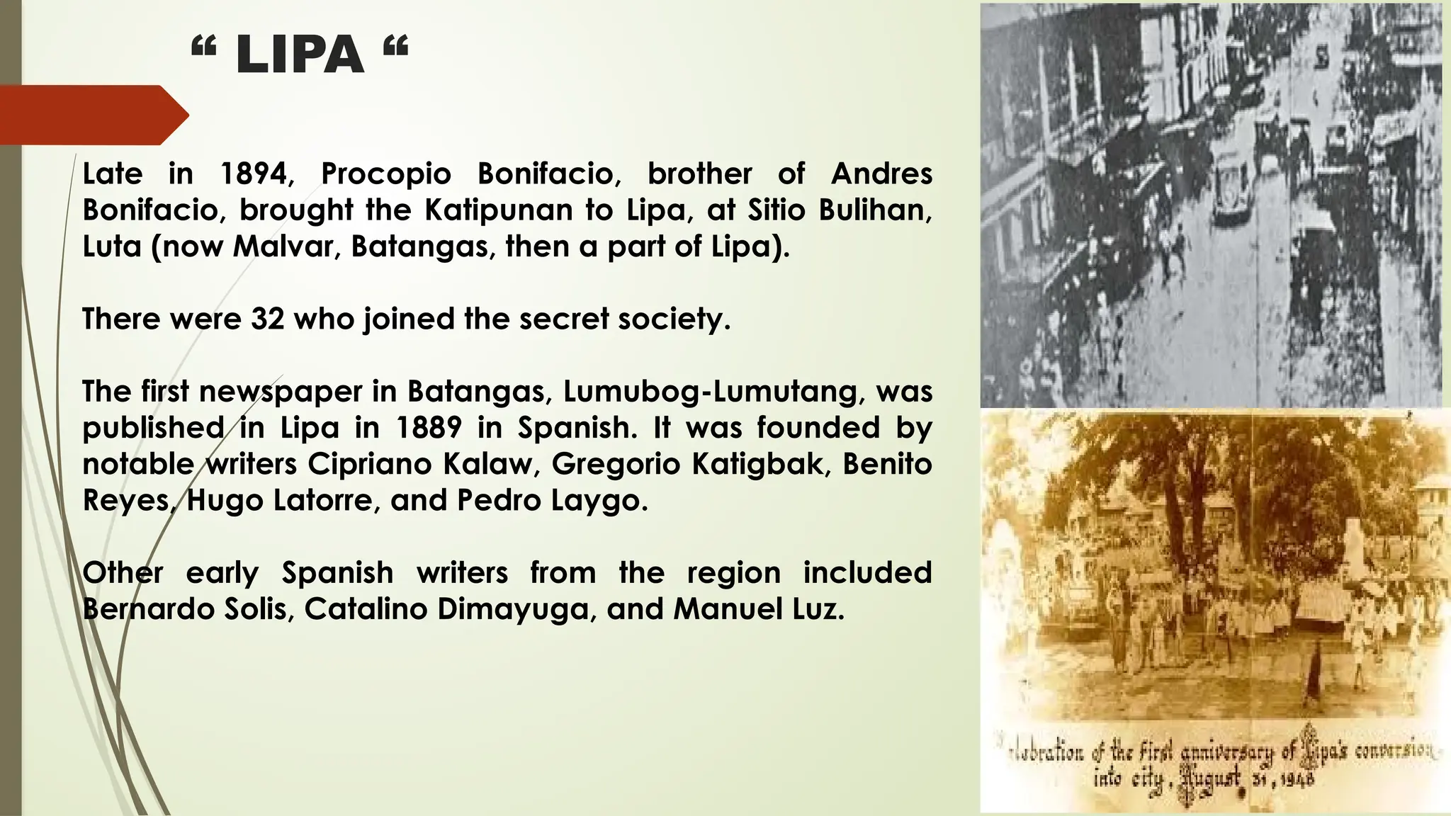 The History of Lipa City Batangas pptx.. | PPTX