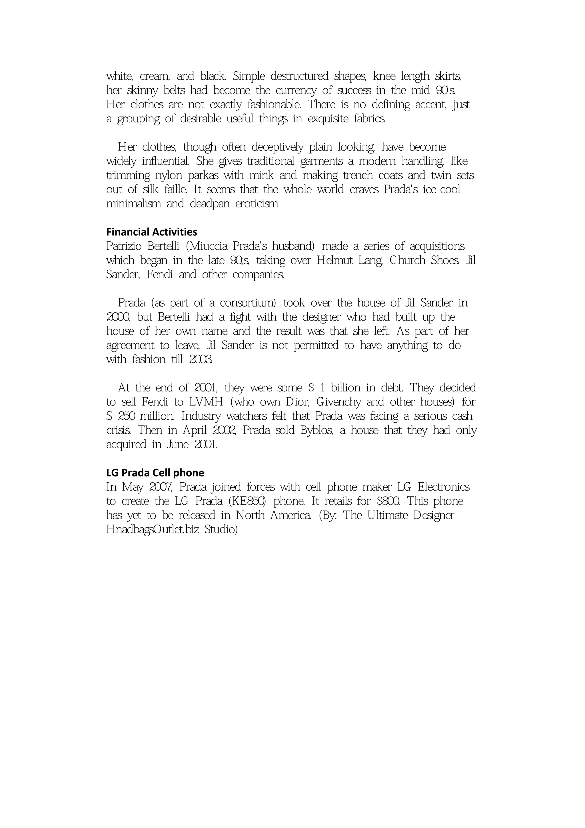 The History Of Prada | PDF