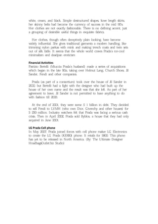 The History Of Prada | PDF | Apparel Industry | Industries