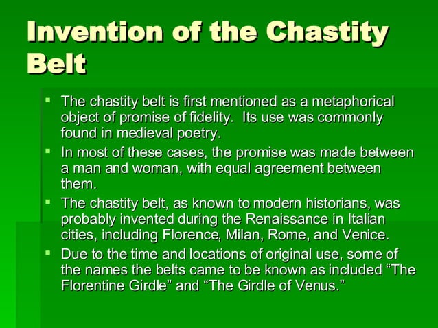 The History Of The Chastity Belt | PPT | Sexual Conditions | Sexual Health