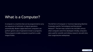 The History(past) of the Computer in a world of technology | PPTX