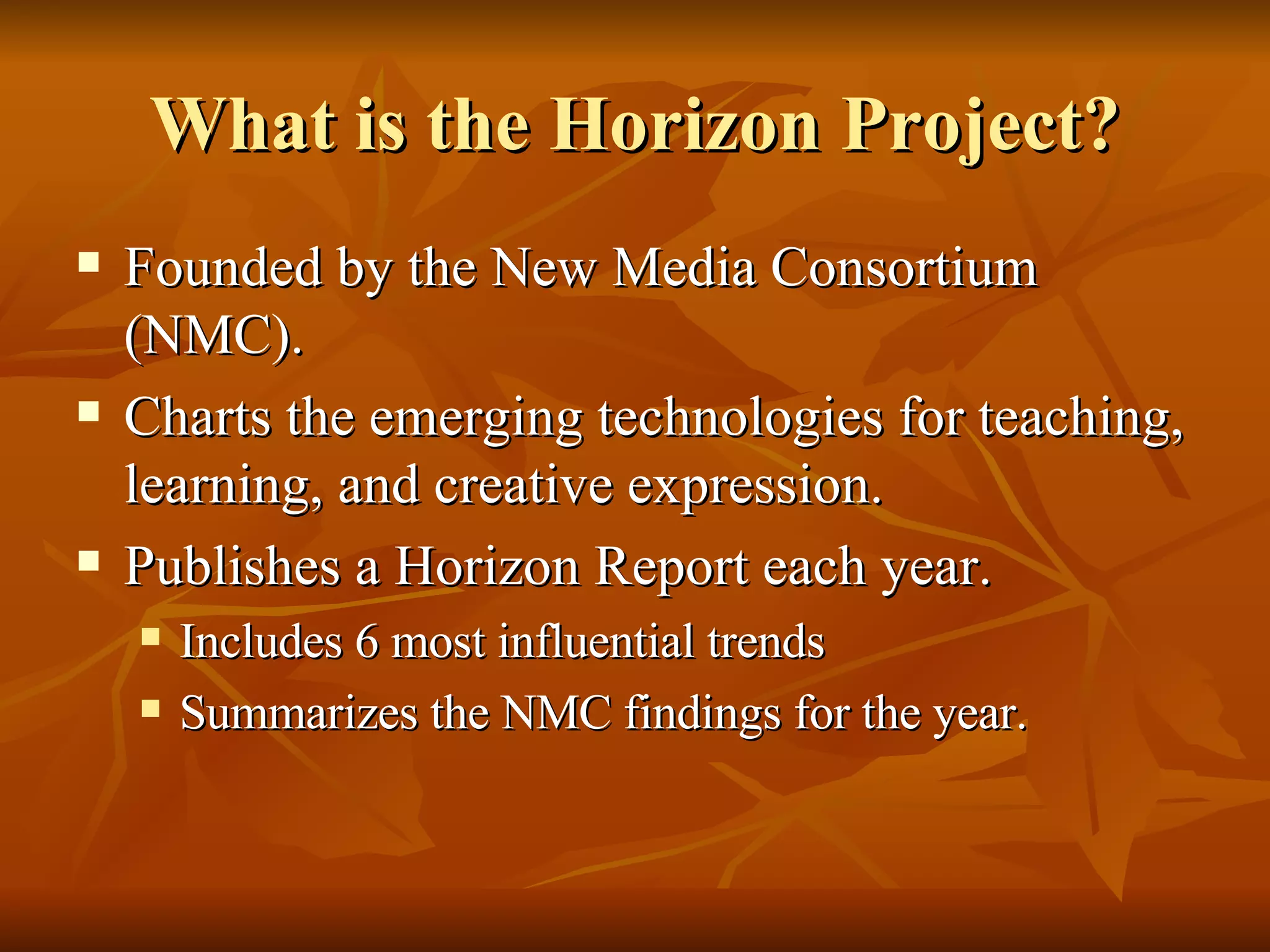 The Horizon Project | PPT
