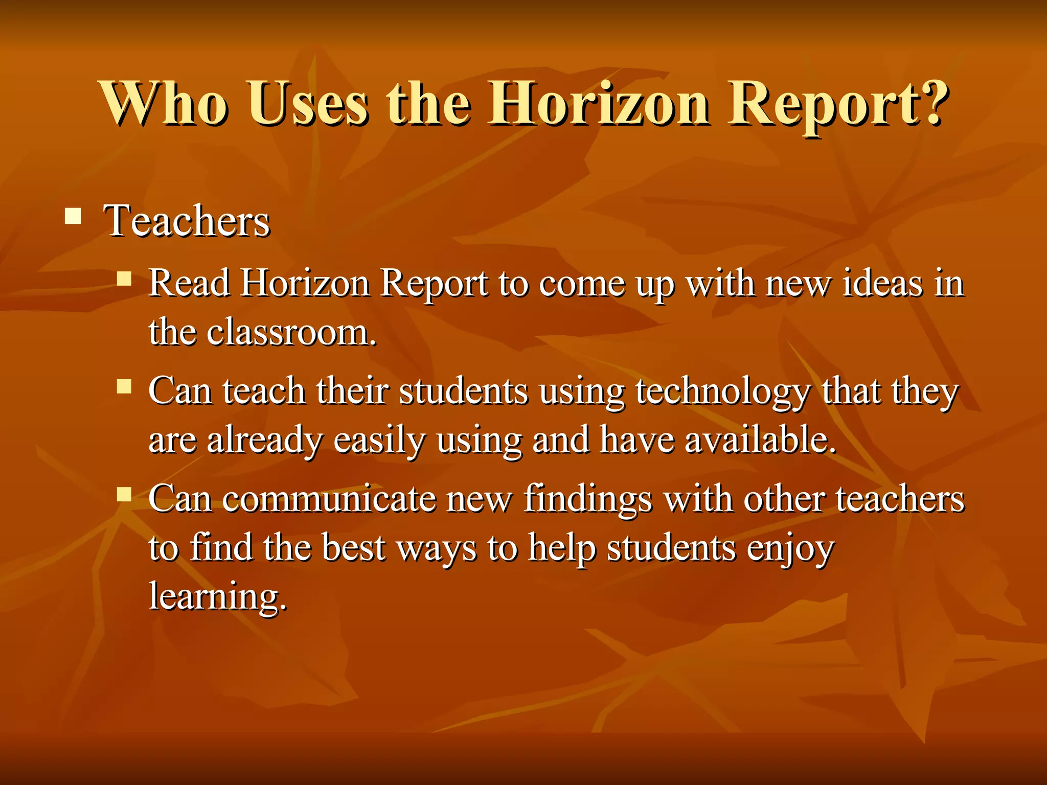 The Horizon Project | PPT
