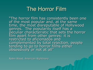 The Horror Film An Introduction | PPT | Horror | Genres
