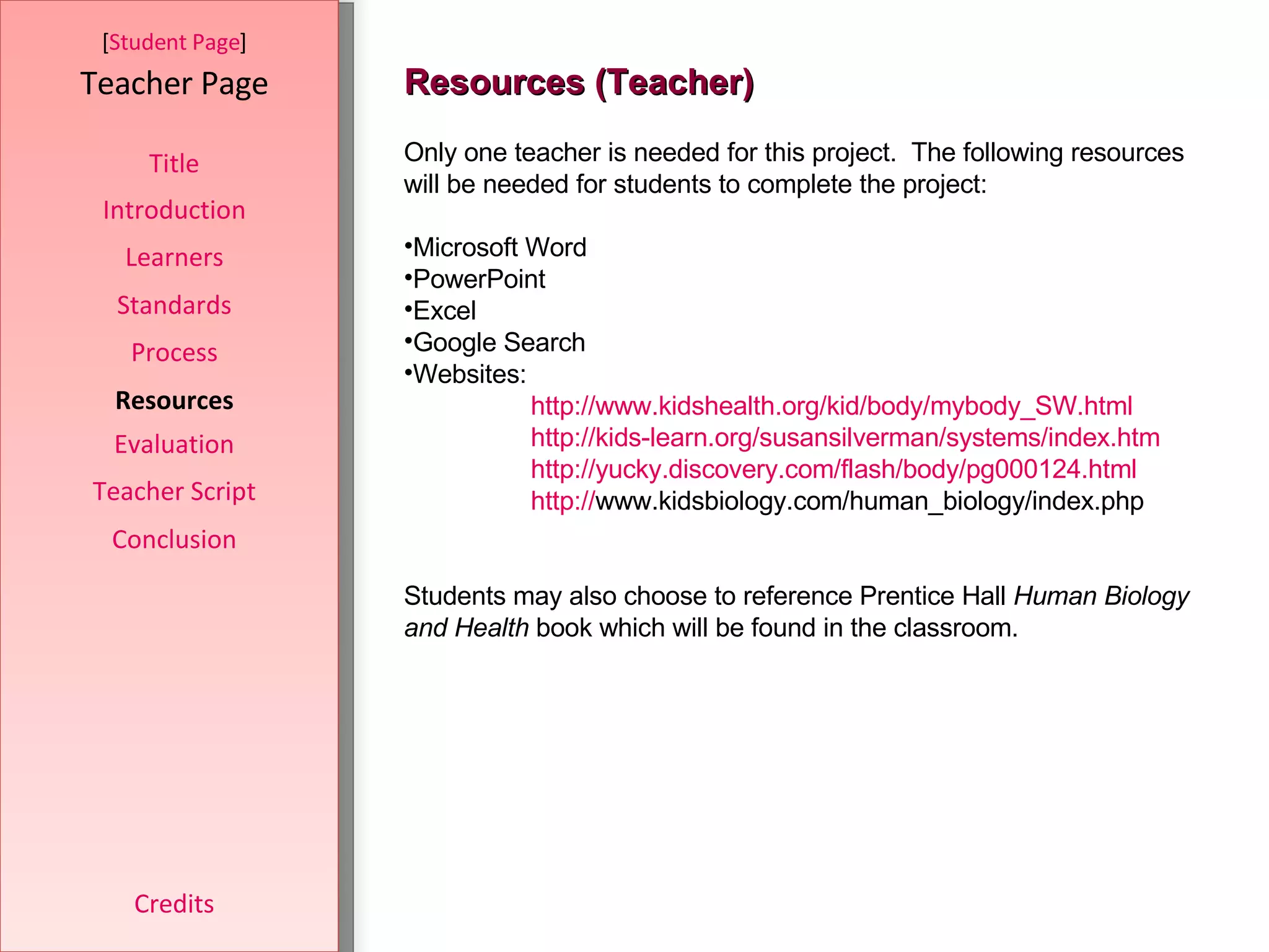 The Human Body Webquest | PPT