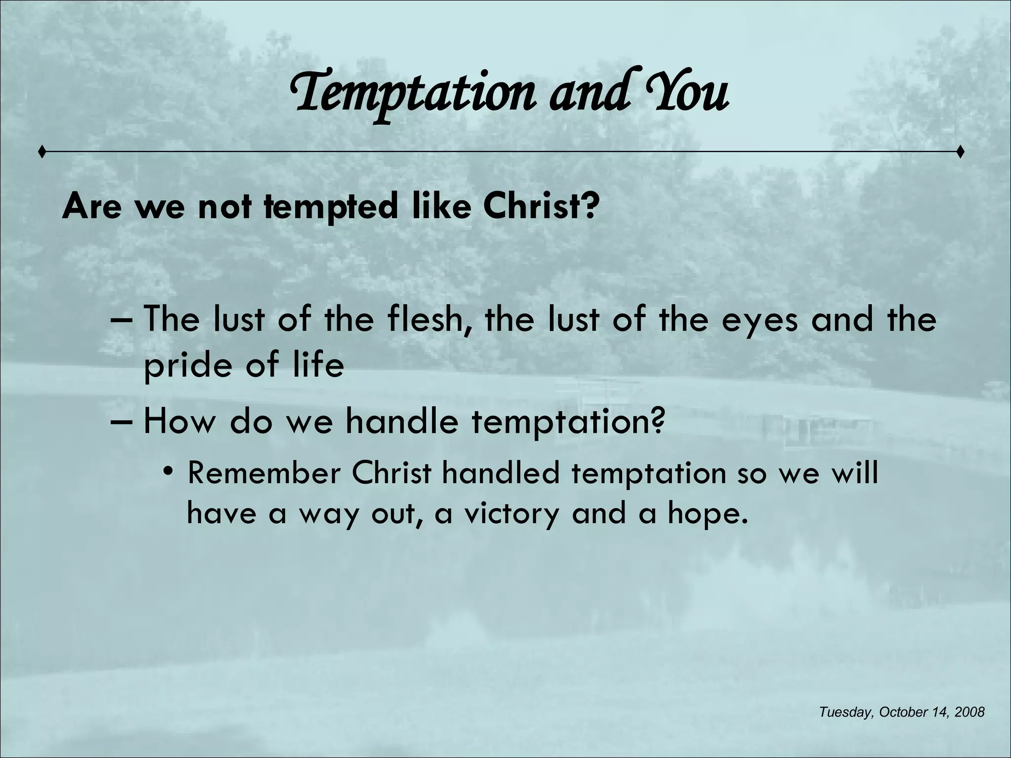 The Immersion And Temptation Of Christ | PPT