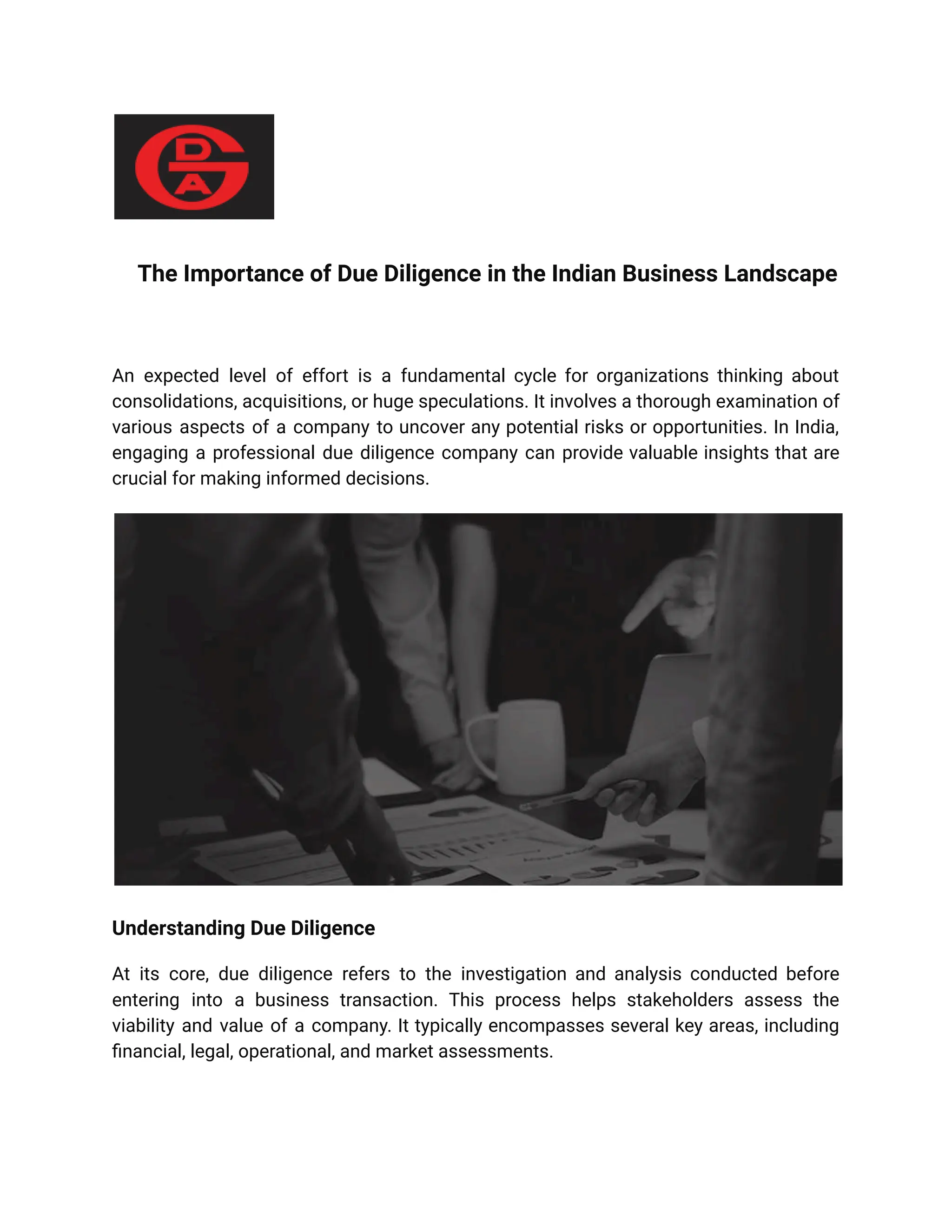 The Importance of Due Diligence in the Indian Business Landscape | PDF