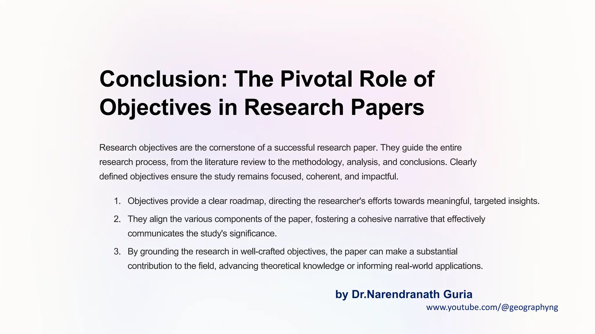 Objectives in Research Papers | Research Methodology | PPT