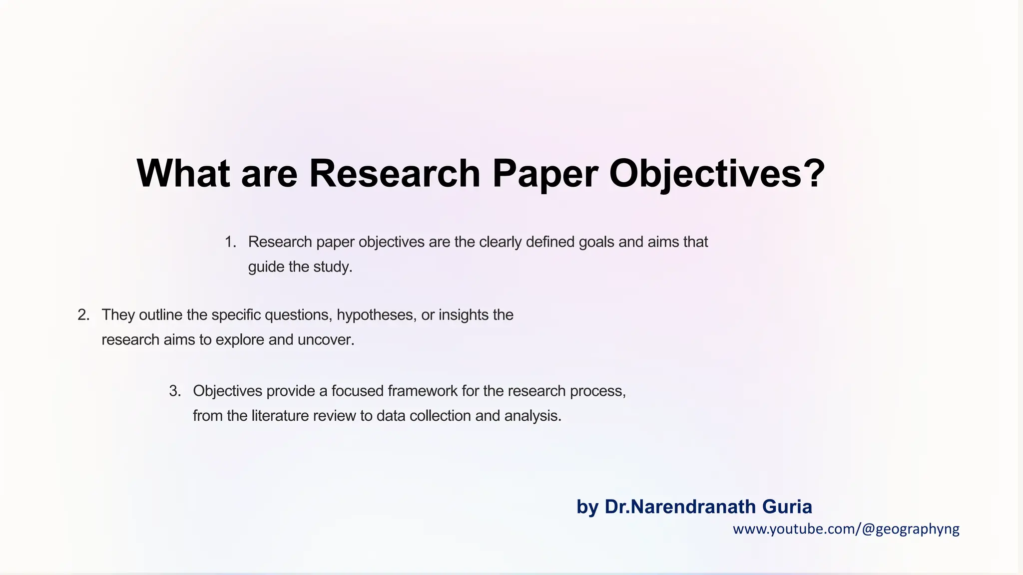 Objectives in Research Papers | Research Methodology | PPT