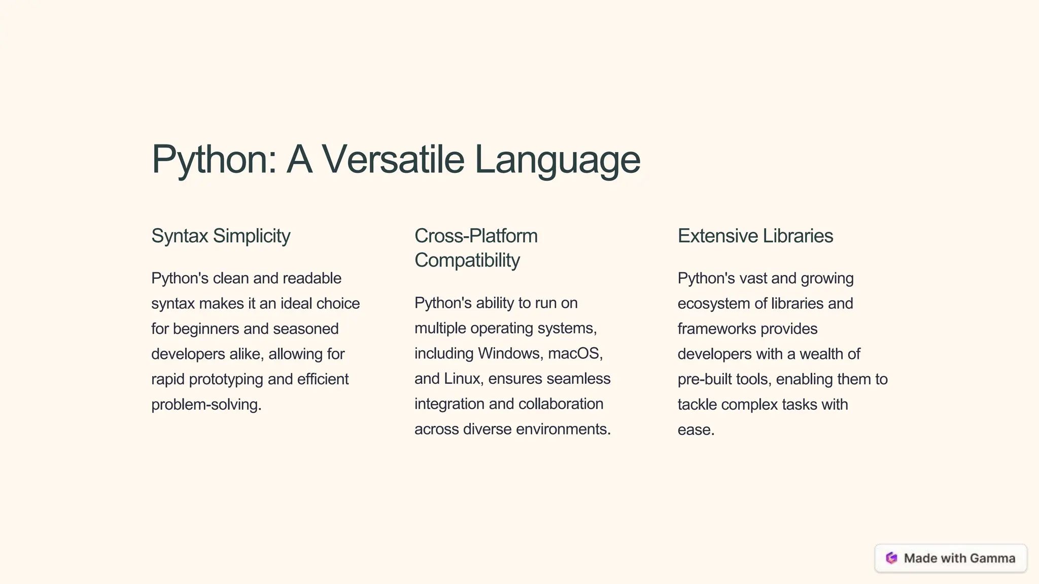 Unleashing the Power of Python: A Beginner's Guide | PPTX Unleashing the Power of Python: A Beginner's Guide | PPTX