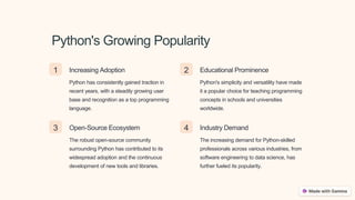 Unleashing the Power of Python: A Beginner's Guide | PPTX