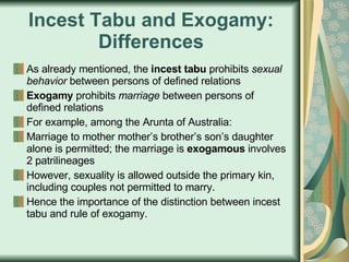 The Incest Tabu as a Universal Trait | PPT
