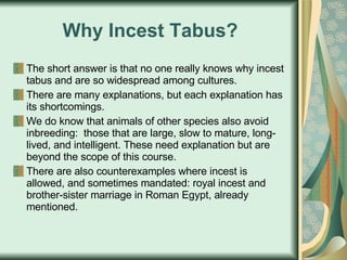 The Incest Tabu as a Universal Trait | PPT
