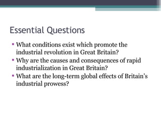 The Industrial Revolution In Great Britain | PPT