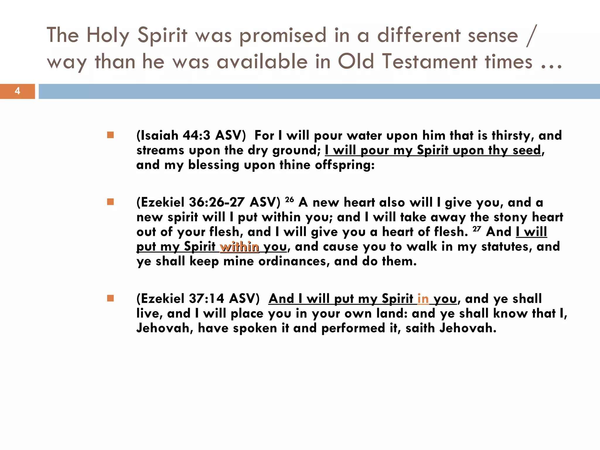 The Indwelling Of The Holy Spirit | PPT