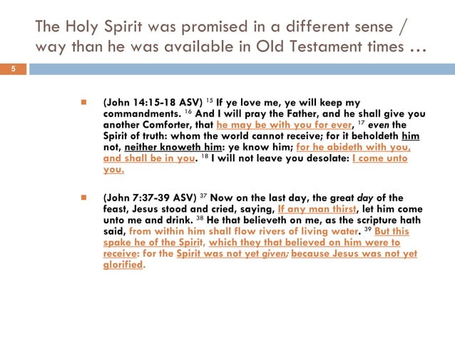 The Indwelling Of The Holy Spirit | PPT