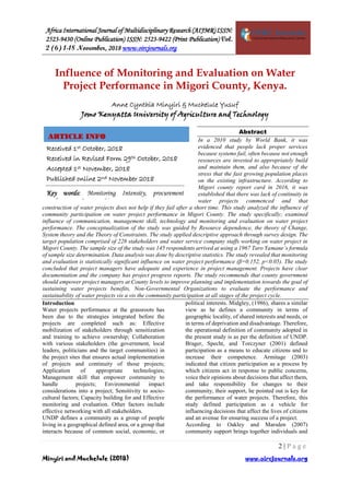 The influence-of-monitoring-and-evaluation-on-water-project-performance ...