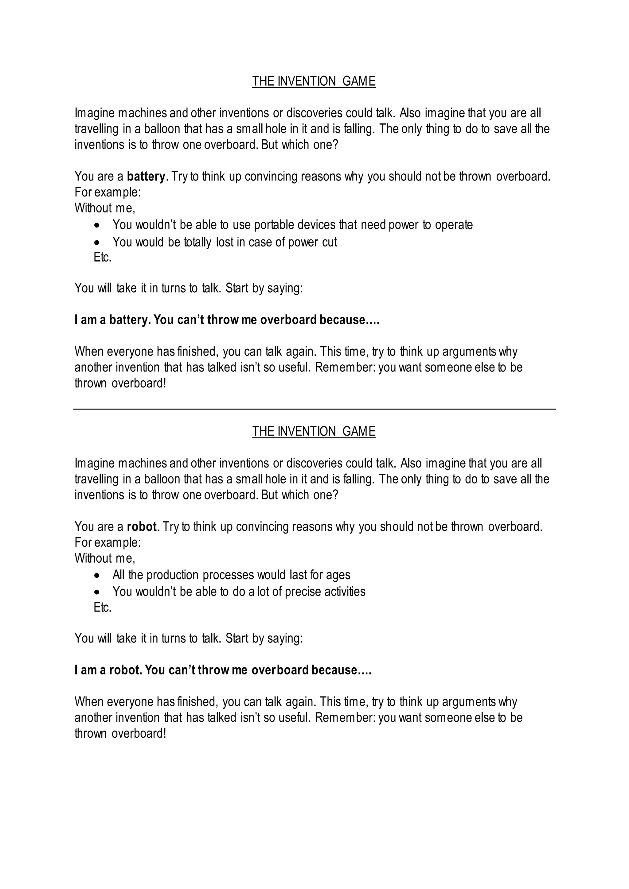 The invention-game | DOC