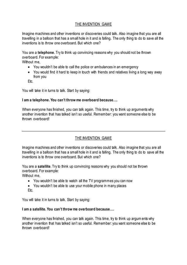 The invention-game | DOC