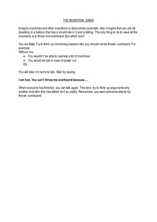 The invention-game | DOC