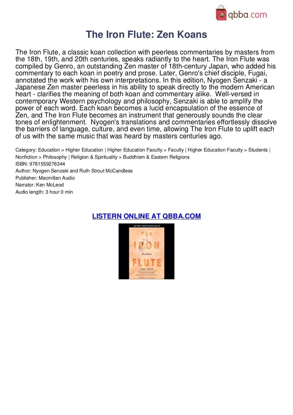 The iron-flute-zen-koans