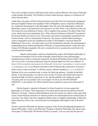 The islamic Philosophy; Avicenna Or Ghazali | PDF