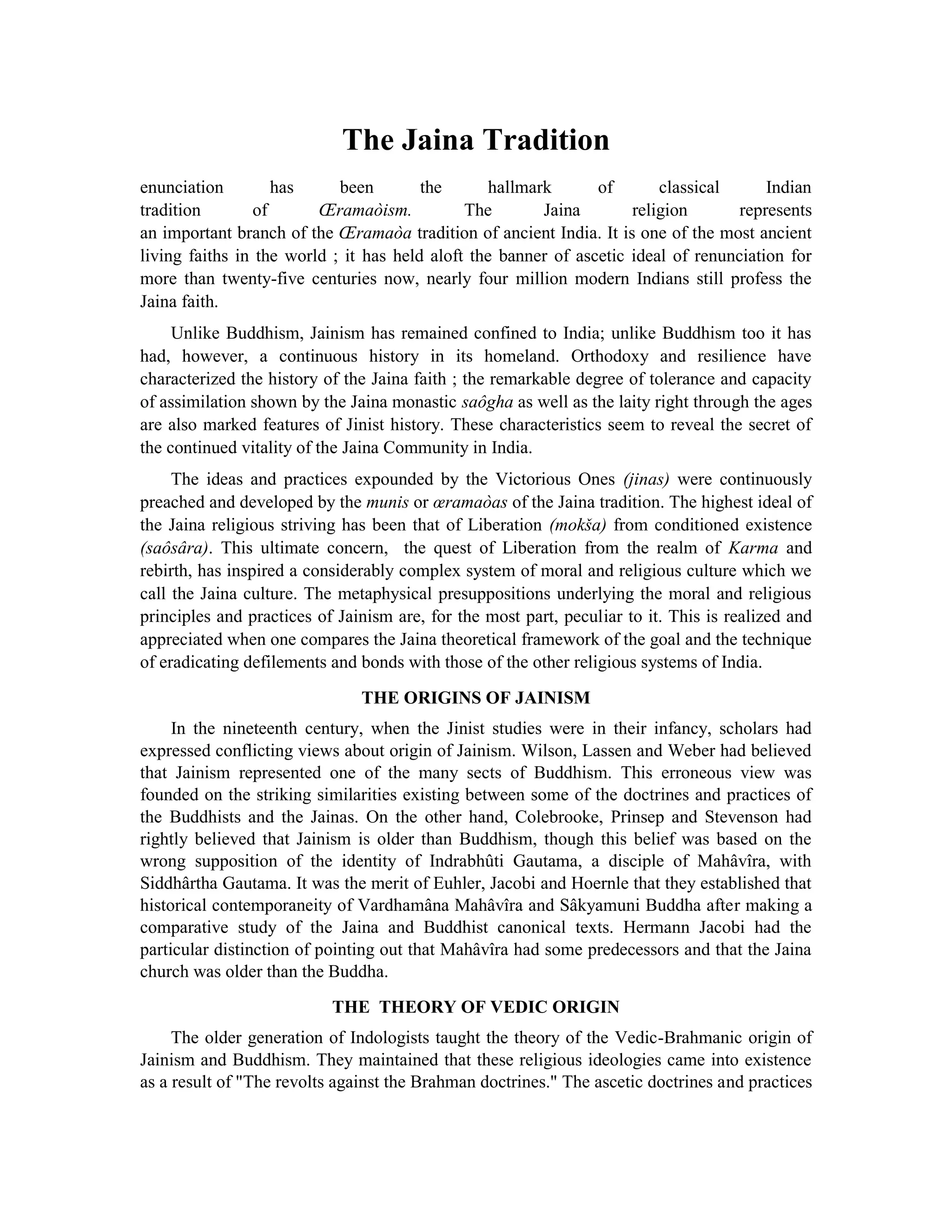 The jaina-tradition | PDF