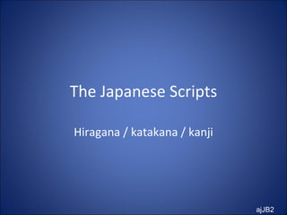 The Japanese Scripts Explanation1 | PPT