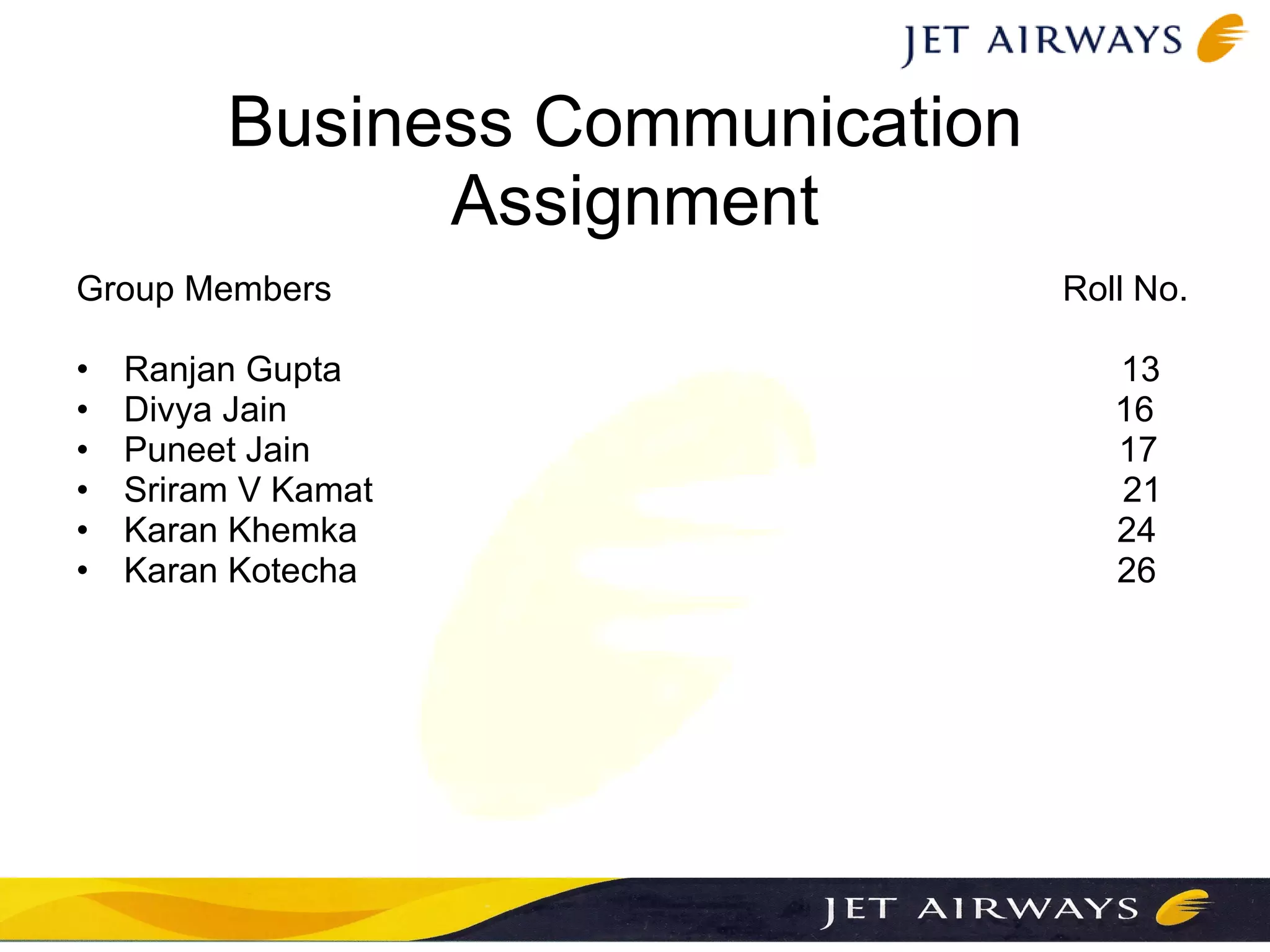 The Jet Airways Group | PPT