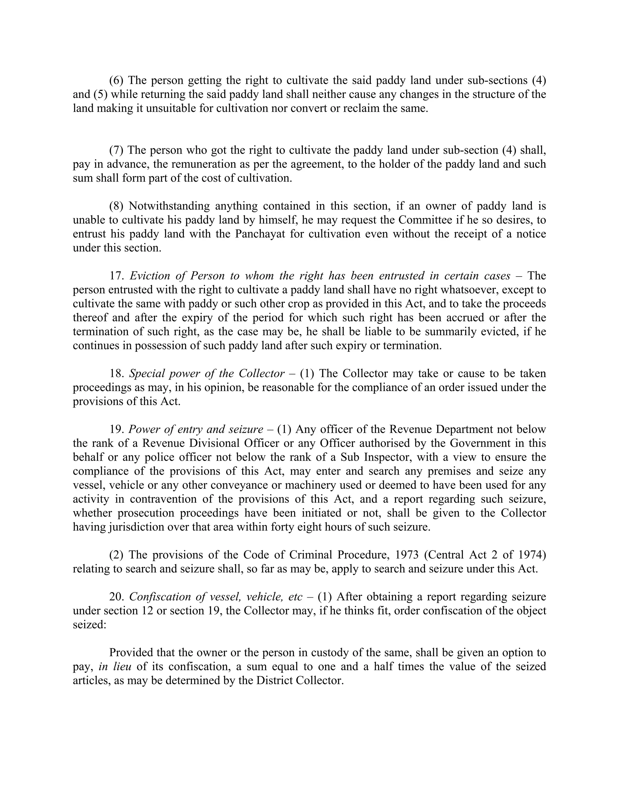 The kerala-conservation-of-paddy-land-and-wetland-act-2008 | PDF