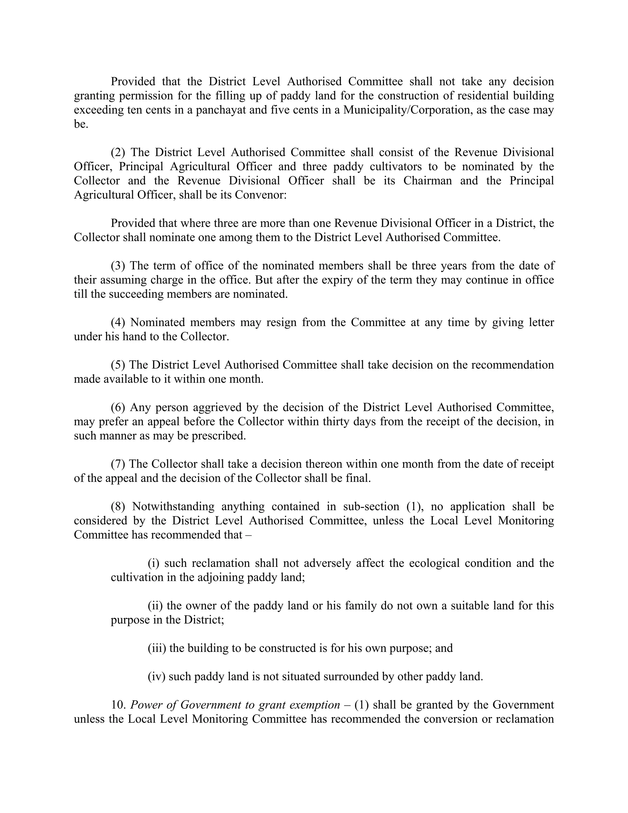 The kerala-conservation-of-paddy-land-and-wetland-act-2008 | PDF