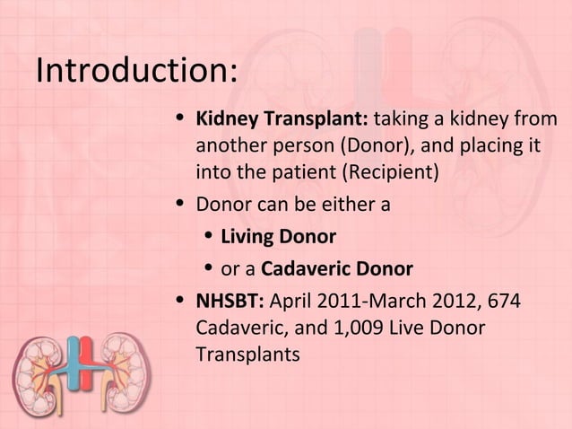 The Kidney Transplantation Patient Pathway at the QEHB | PPT | Surgery ...