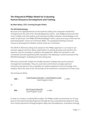 The Kirkpatrick-Phillips-Evaluation Model | PDF