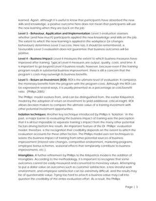 The Kirkpatrick-Phillips-Evaluation Model | PDF