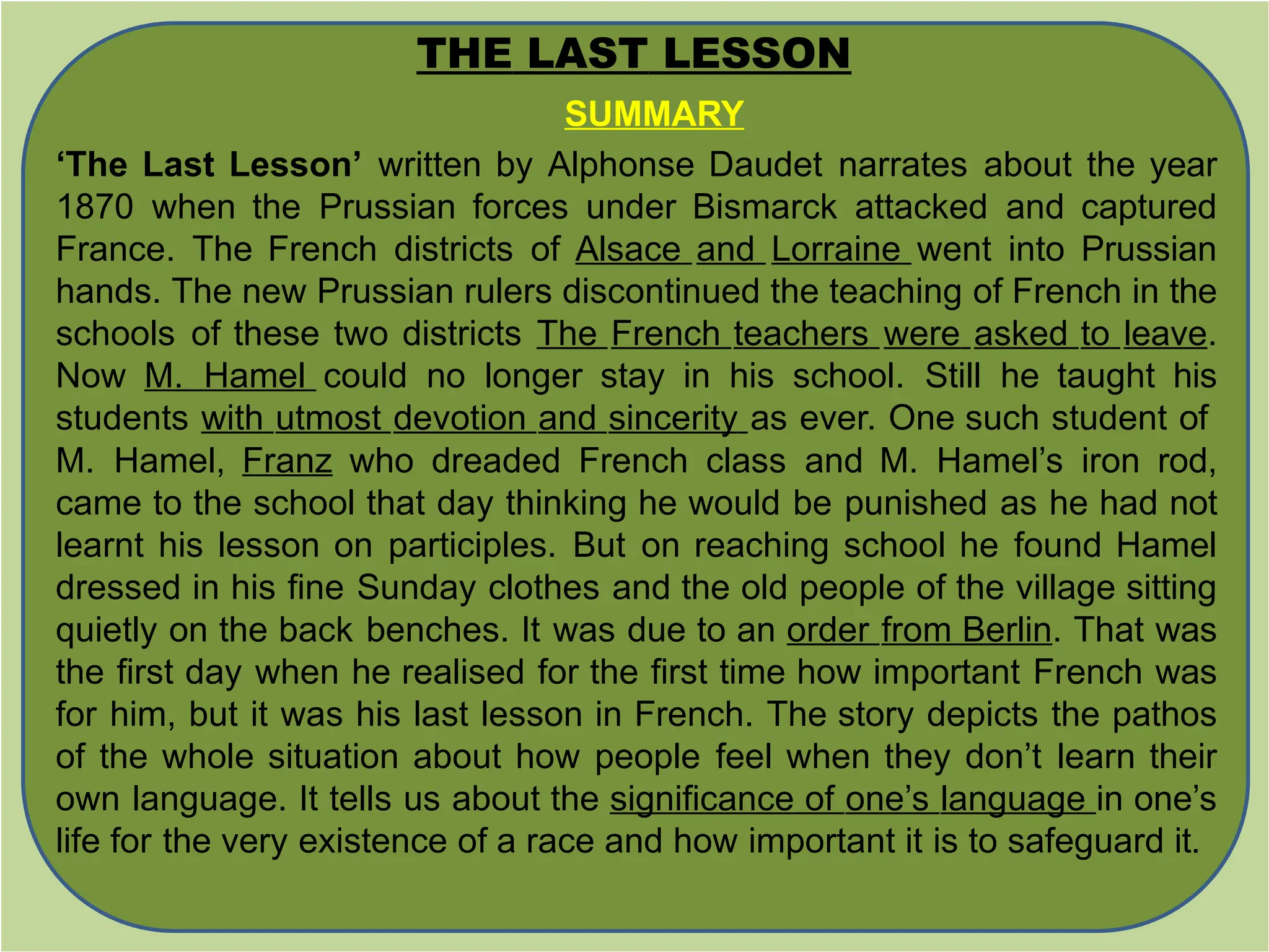 The-Last-Lesson.pptx class 12 NCERT lesson | PPTX