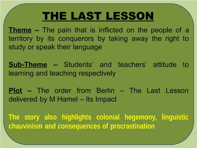 The-Last-Lesson.pptx class 12 NCERT lesson | PPTX