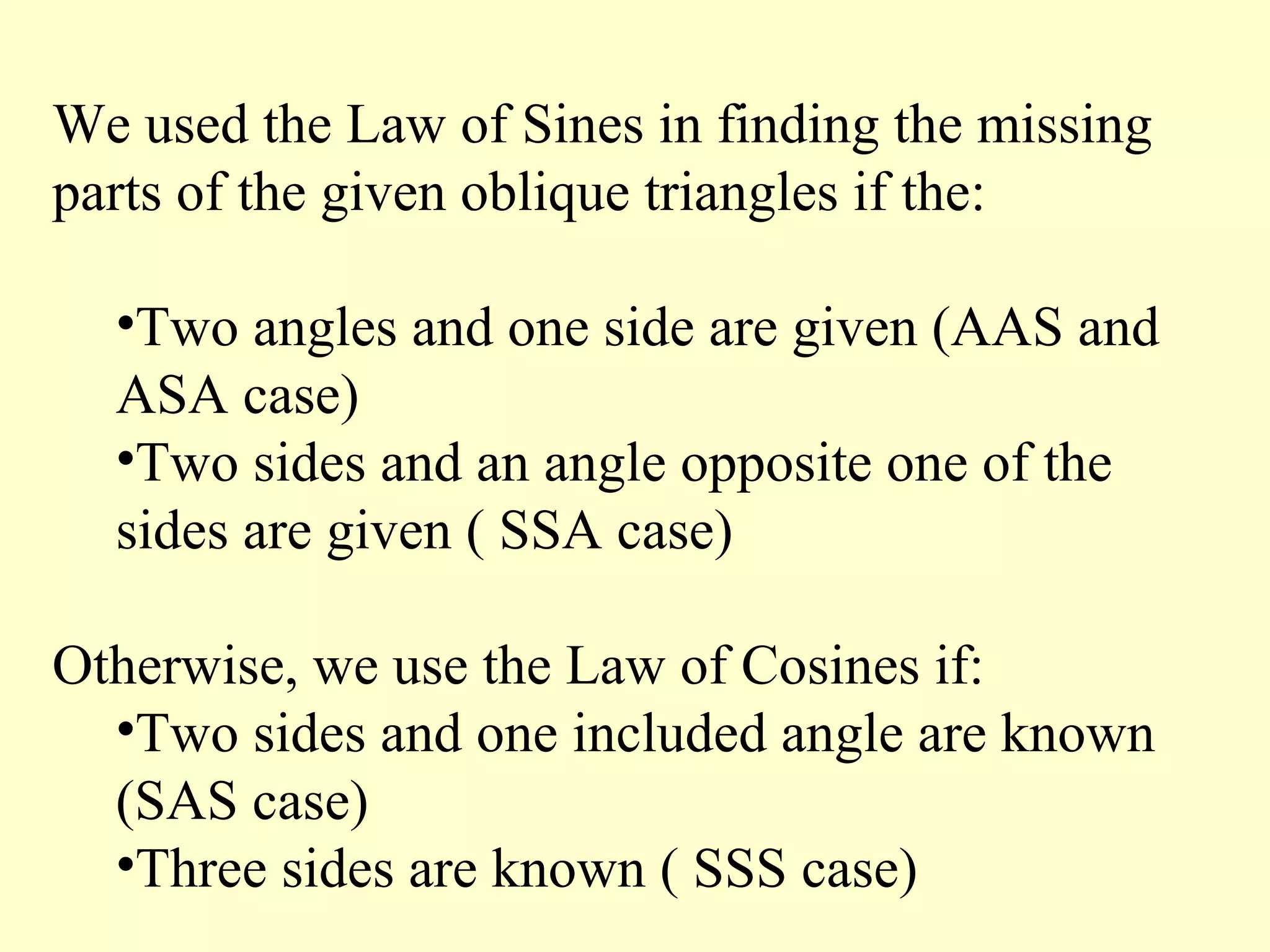 The Law of Cosines demo | PPT