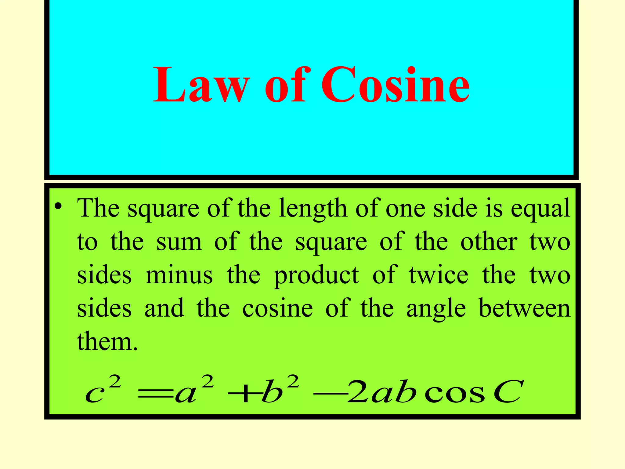 The Law of Cosines demo | PPT