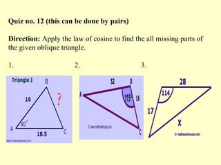 The Law of Cosines demo | PPT