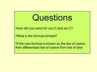 The Law of Cosines demo | PPT