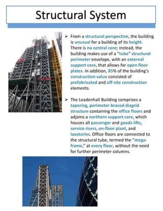 Case study on Leadenhall Building KUET BECM 2k15 | PPTX