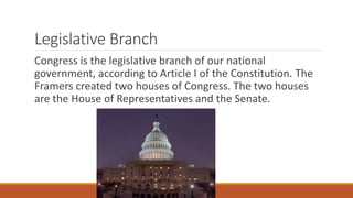 The Setup of the Legislative Branch | PPTX