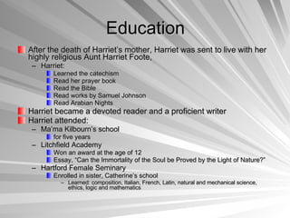 The Life And Work Of Harriet Beecher Stowe | PPT