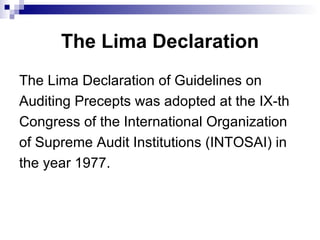 The Lima Declaration and the Principles of Public Audit in Russia | PPT
