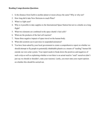 The-Limitations-of-Space-Travel garde 10 | DOCX