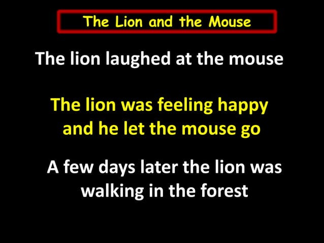the-lion-and-the-mouse-grade-2-and-3-picture-stories_110378.pptx | Cats ...